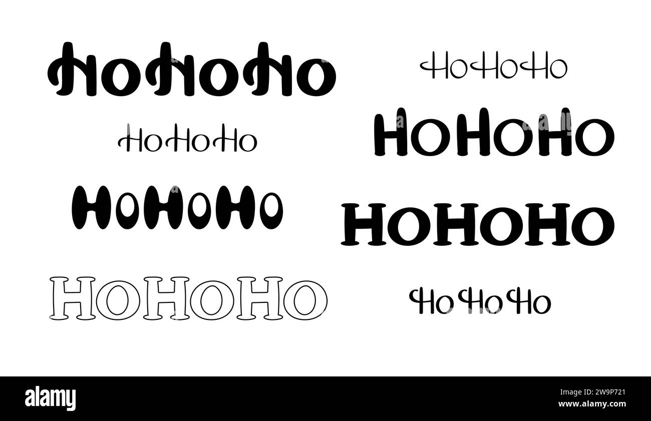 Ho ho ho Christmas holiday traditional Santa Claus laugh festive handwritten single line ...