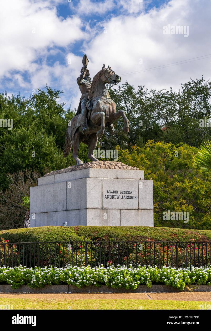 Statue of Major General Andrew Jackson in Jackson park in the french ...