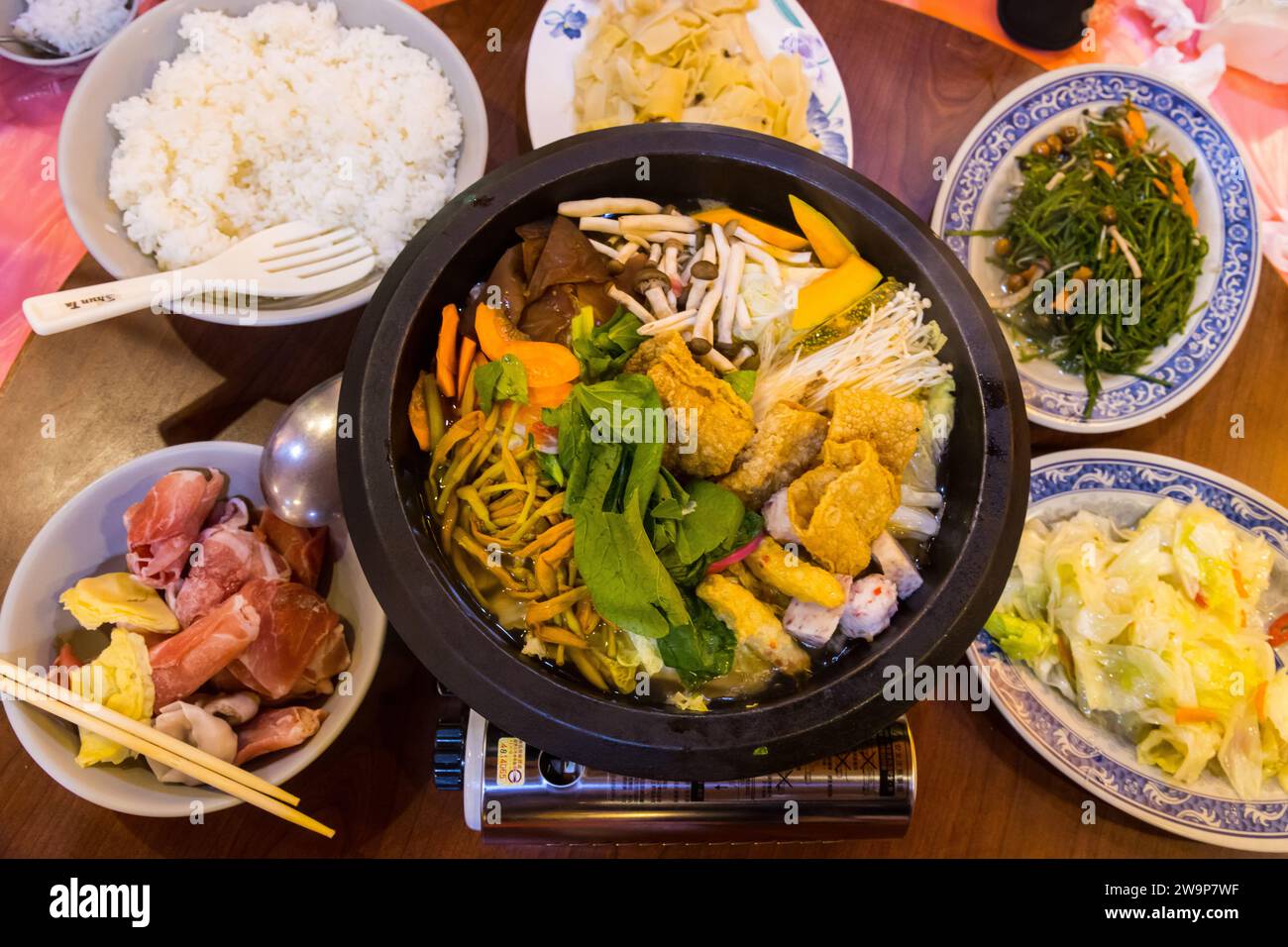 Alishan, Taiwan - October 08 2023 : Delicious Taiwanese Hot Pot in a ...