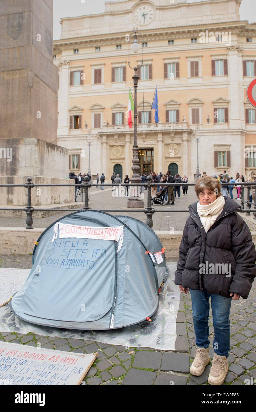 Rome, Italy. 29th Dec, 2023. Mrs LAURA FUNARO, 76 year old from Turin ...