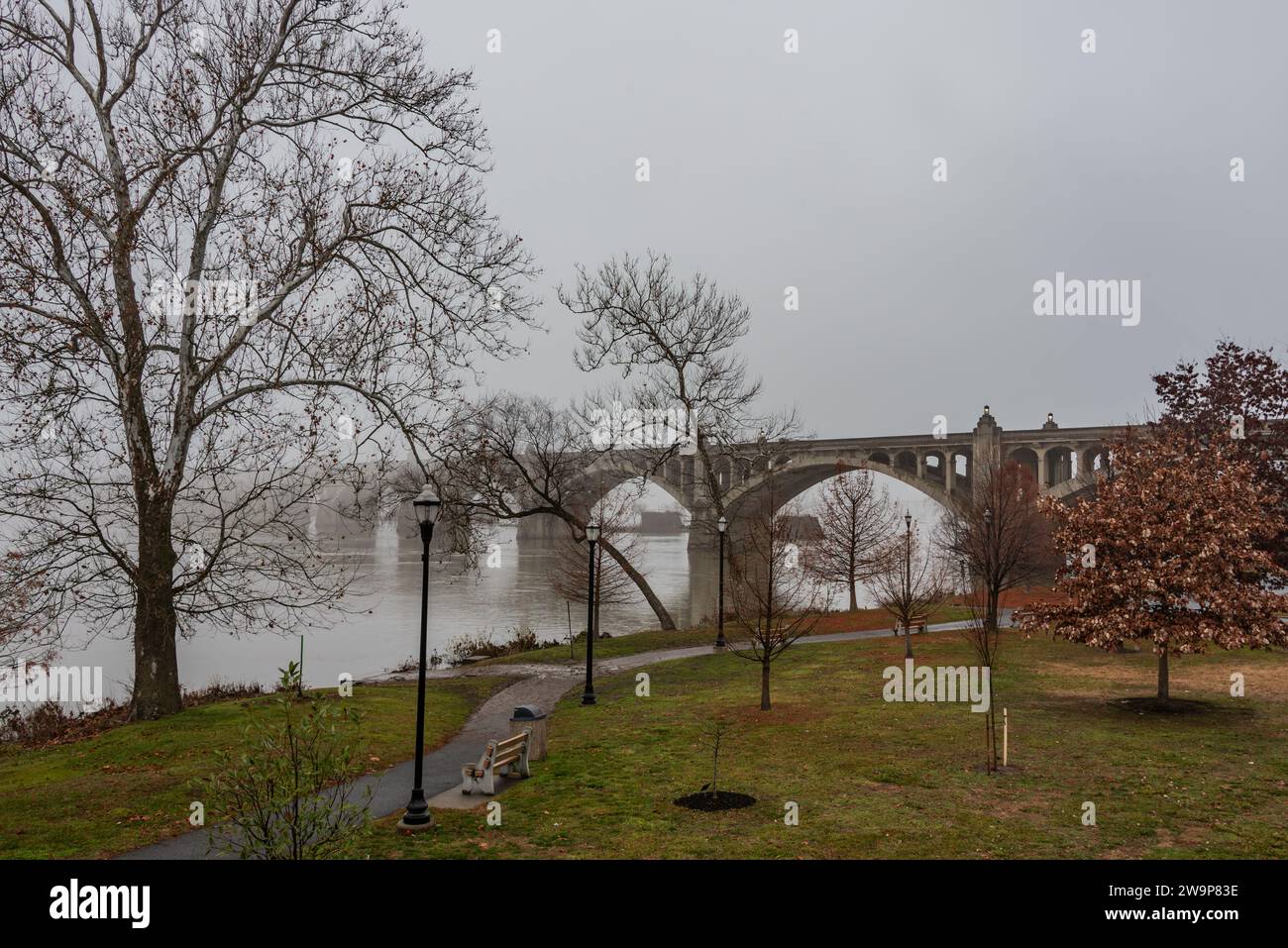 The River Trail on a Rainy and Foggy Day, Columbia Pennsylvania USA ...