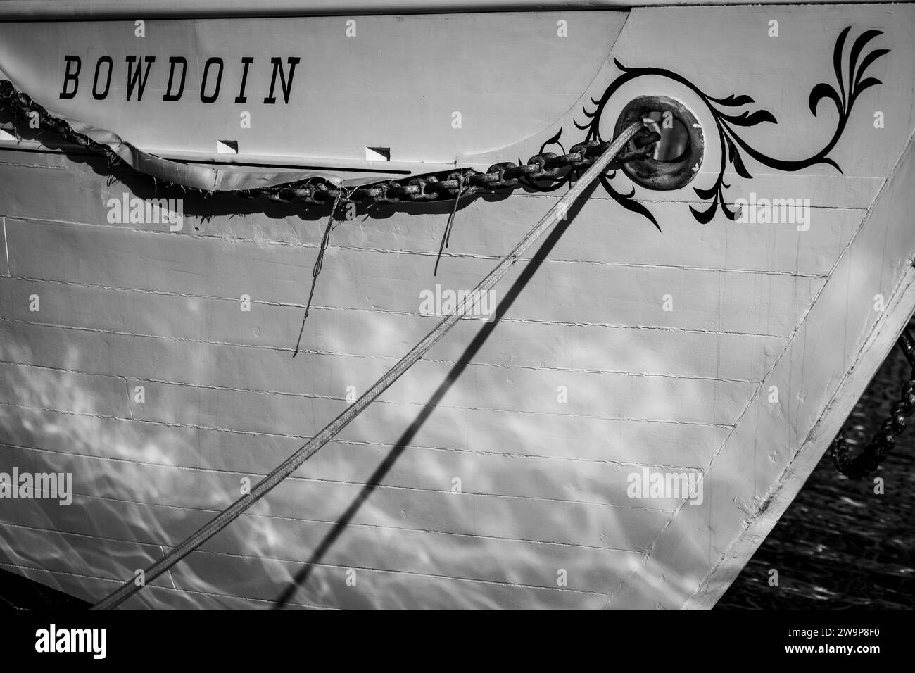 Bow details on the historic wooden schooner and Arctic exploration ...