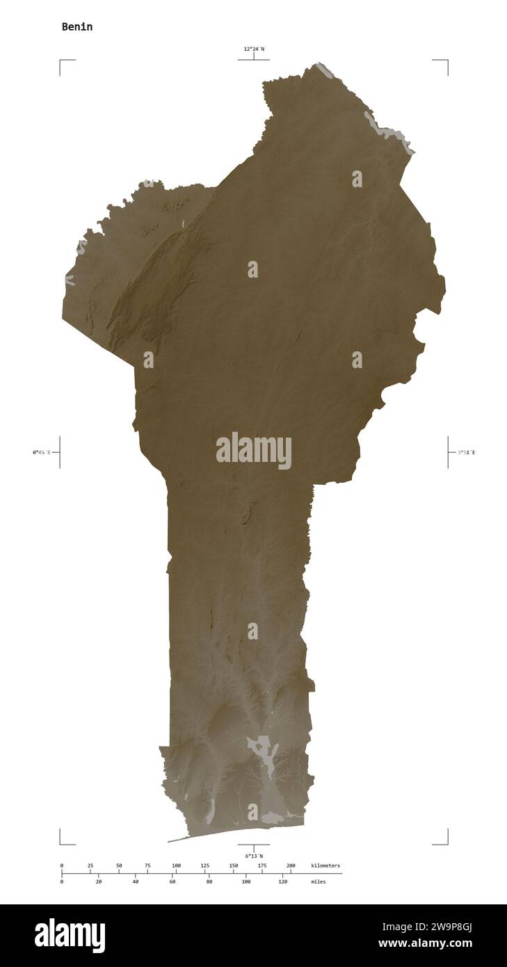 Shape of a elevation map colored in sepia tones with lakes and rivers ...