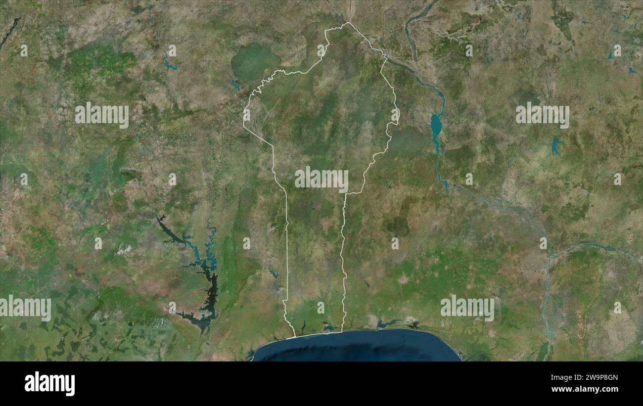 Benin outlined on a high resolution satellite map Stock Photo - Alamy