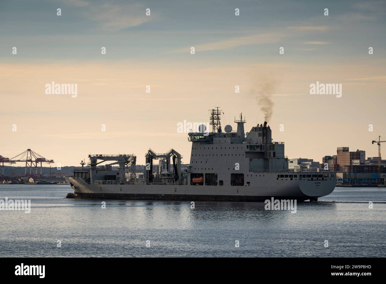 The Royal Canadian Navy's interim replenishment vessel MV Asterix ...