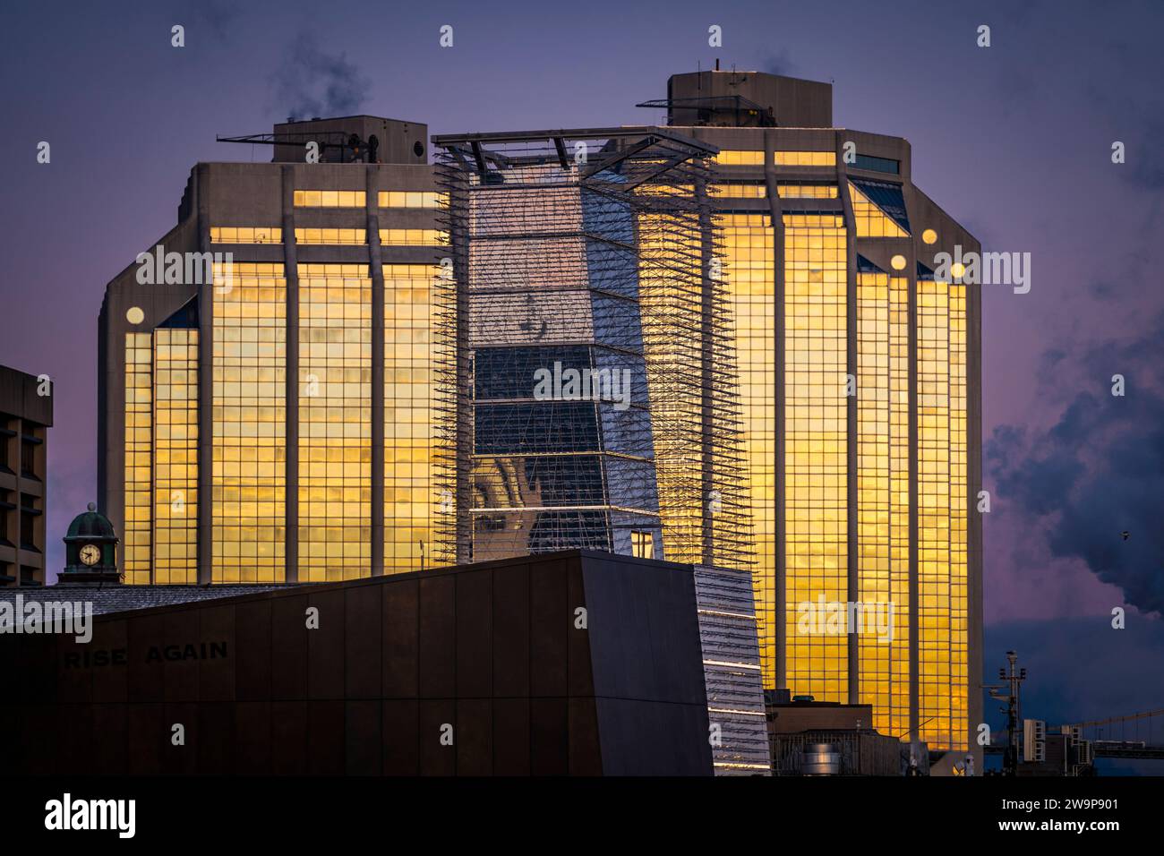 Architectural art installation with the Purdy's Wharf towers in the ...
