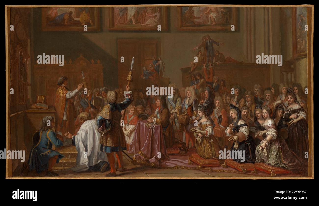 Louis XIV in Notre-Dame de Paris on January 30, 1687 at a Thanksgiving ...
