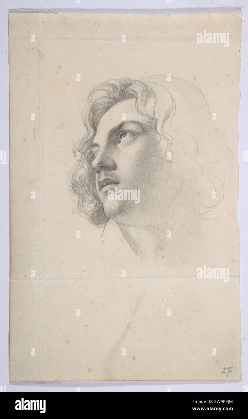 Portrait of Alfred Rethel, looking up; verso: Studies of two heads 2010 ...