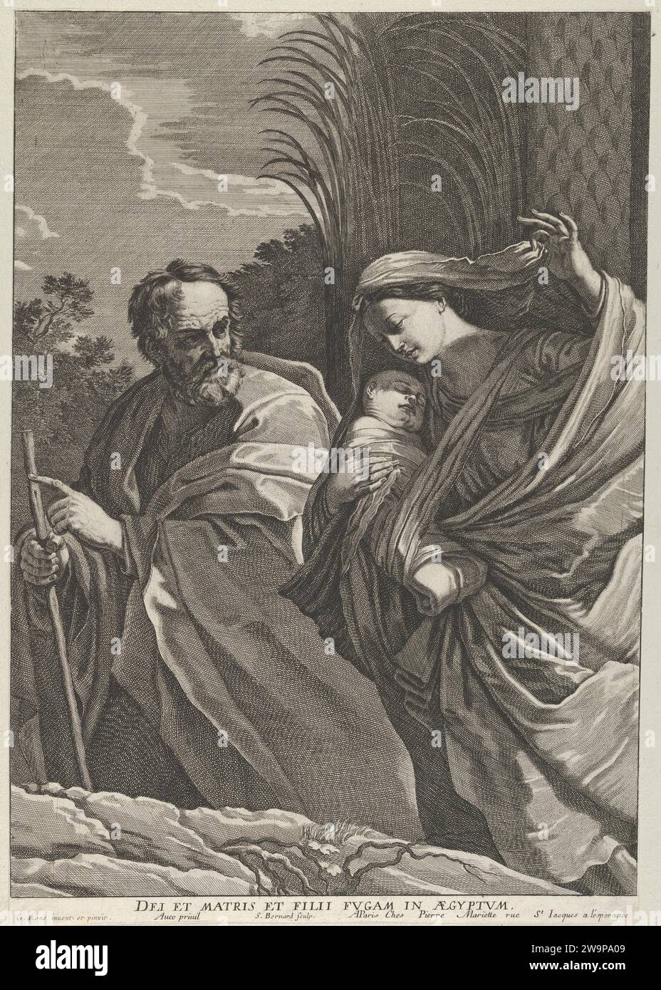 The Flight into Egypt; the Virgin carrying the infant Christ, Joseph ...