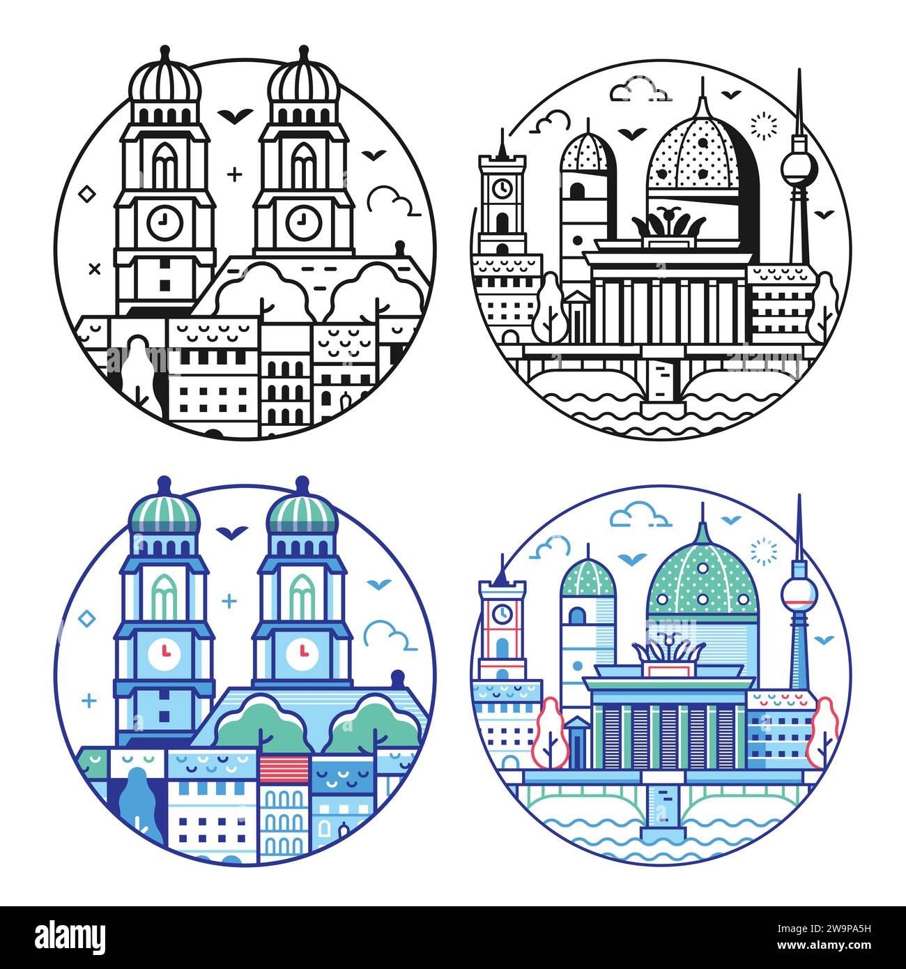 Berlin travel art Cut Out Stock Images & Pictures - Alamy