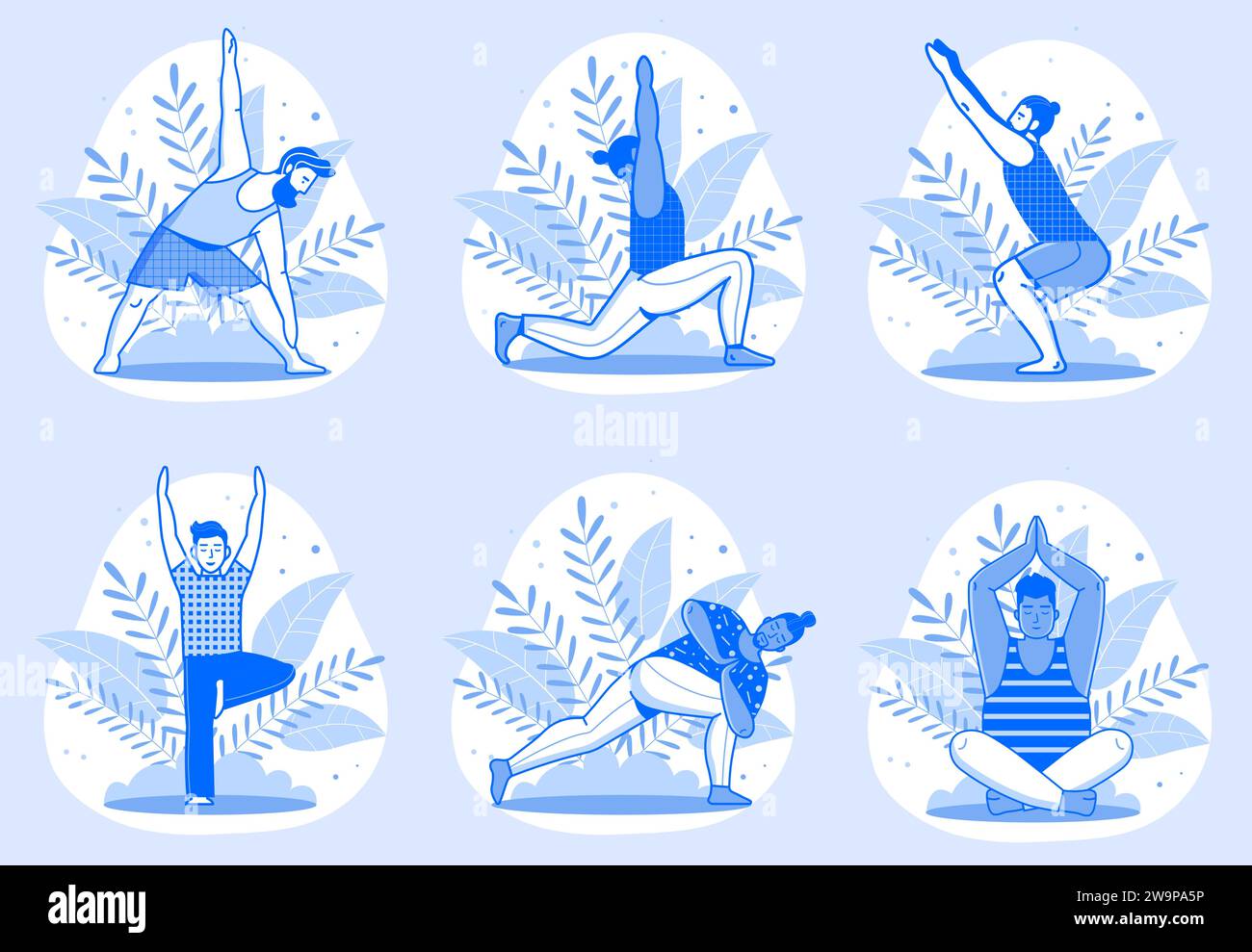 Practicing yoga in modern Stock Vector Images - Alamy