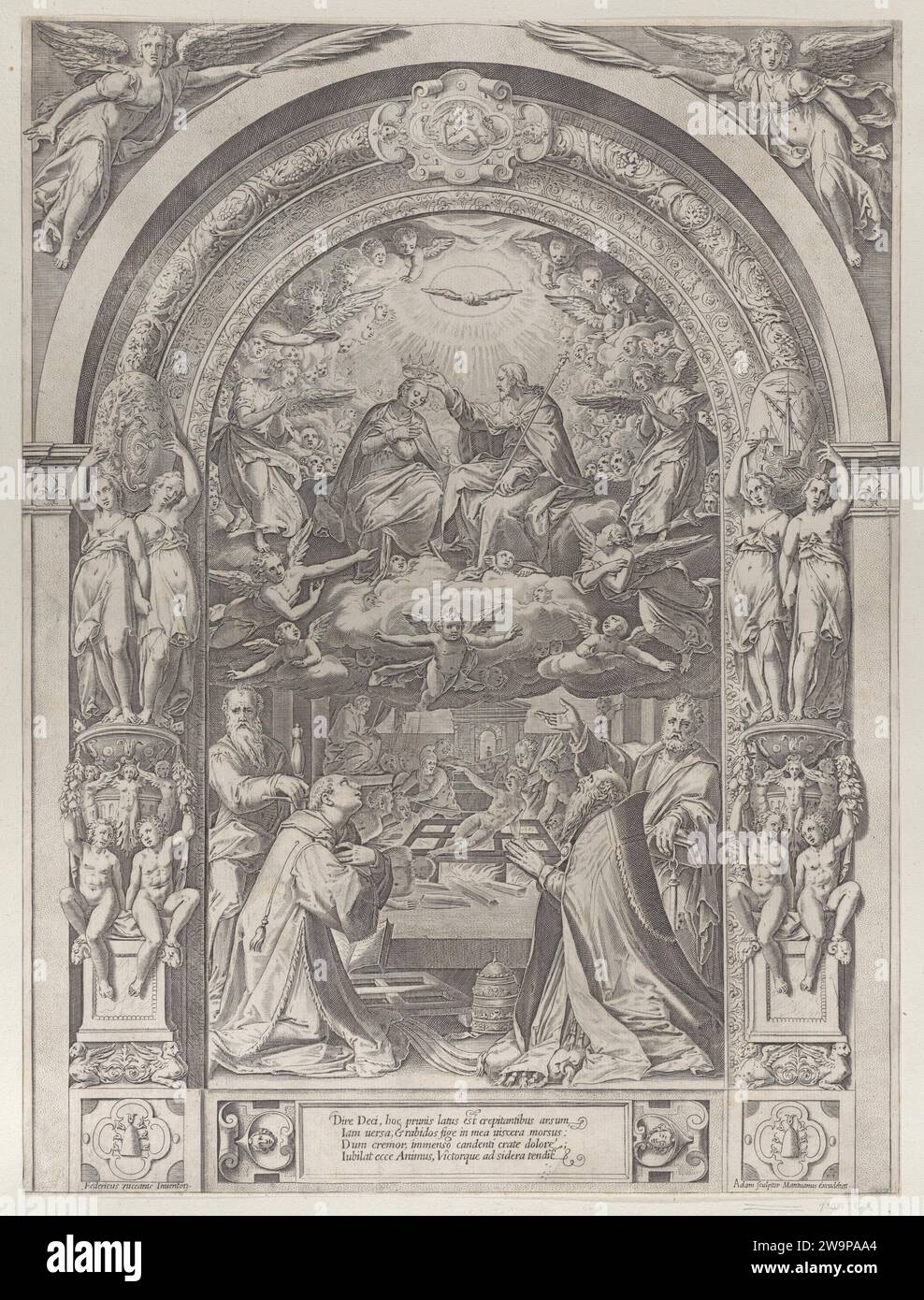 Saints Lawrence, Sixtus, Peter, and Paul adoring the Coronation of the ...