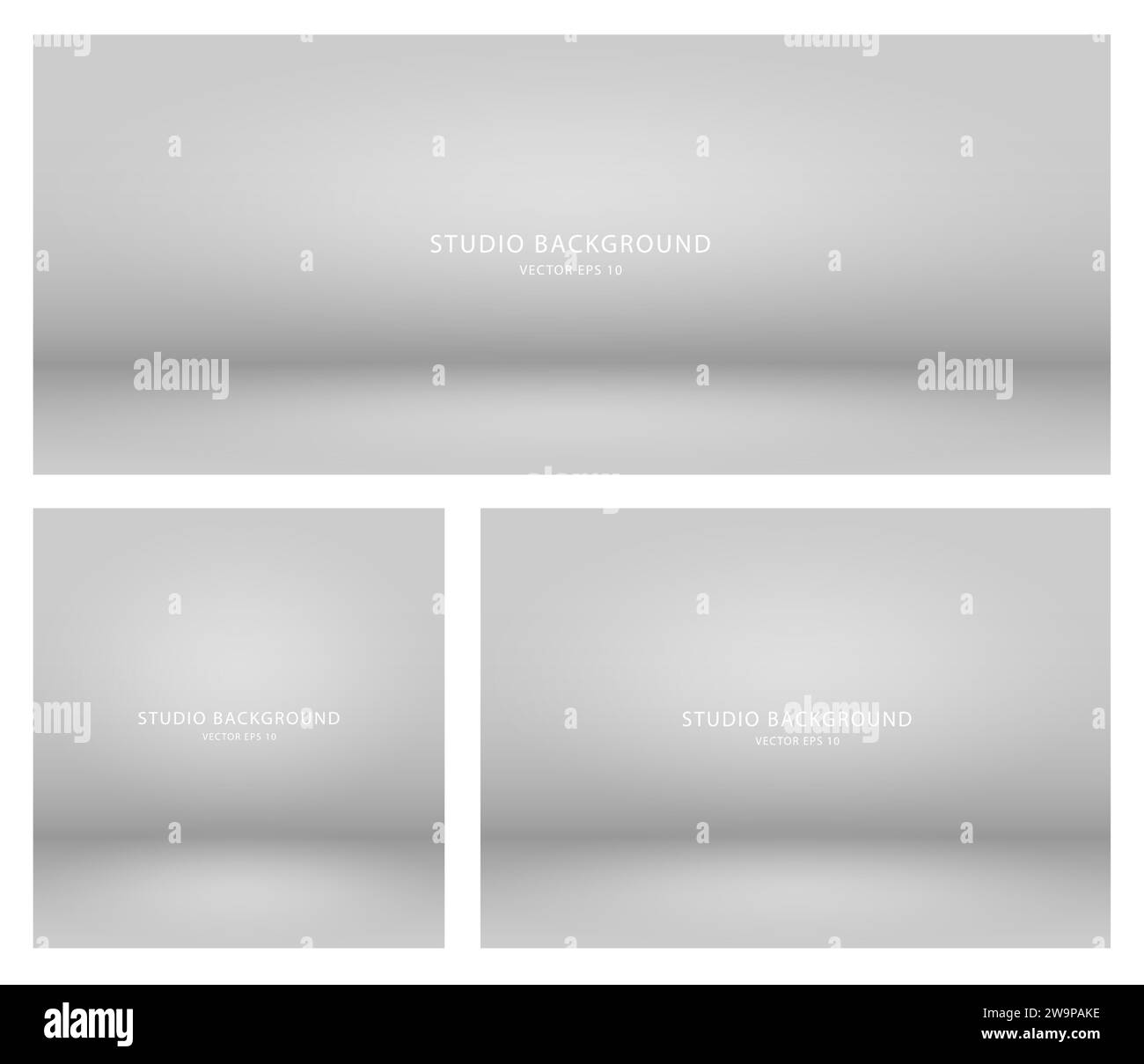 A set of empty gray studio backgrounds. A collection of empty studio ...