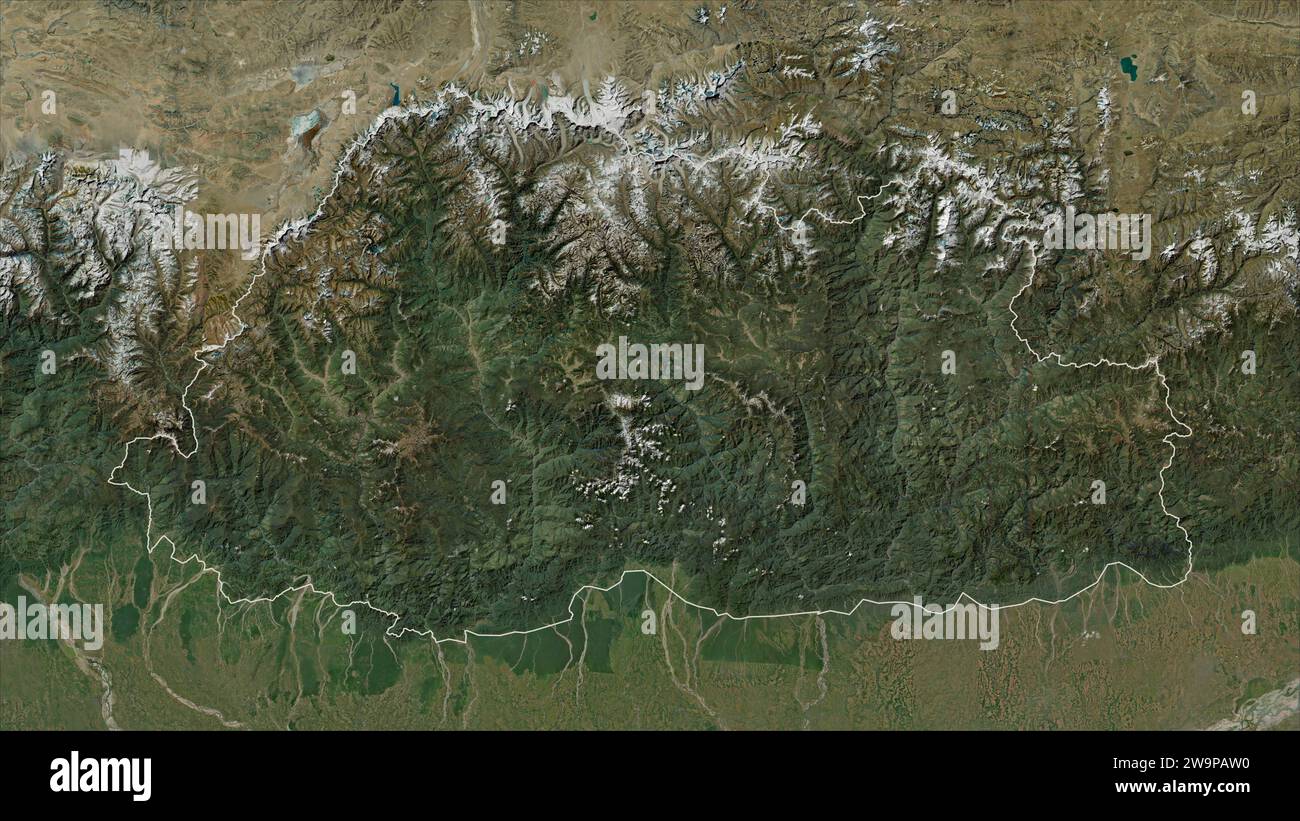 Bhutan outlined on a high resolution satellite map Stock Photo - Alamy