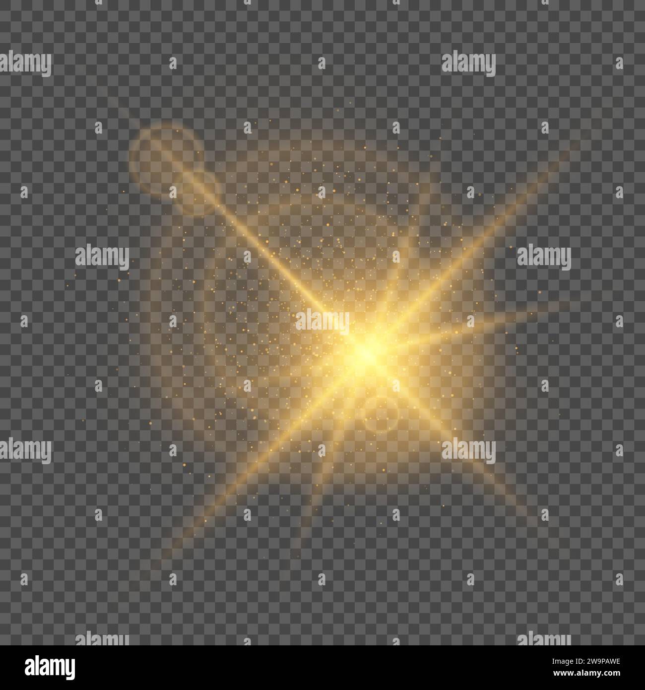 Realistic sun rays glowing Stock Vector Images - Alamy