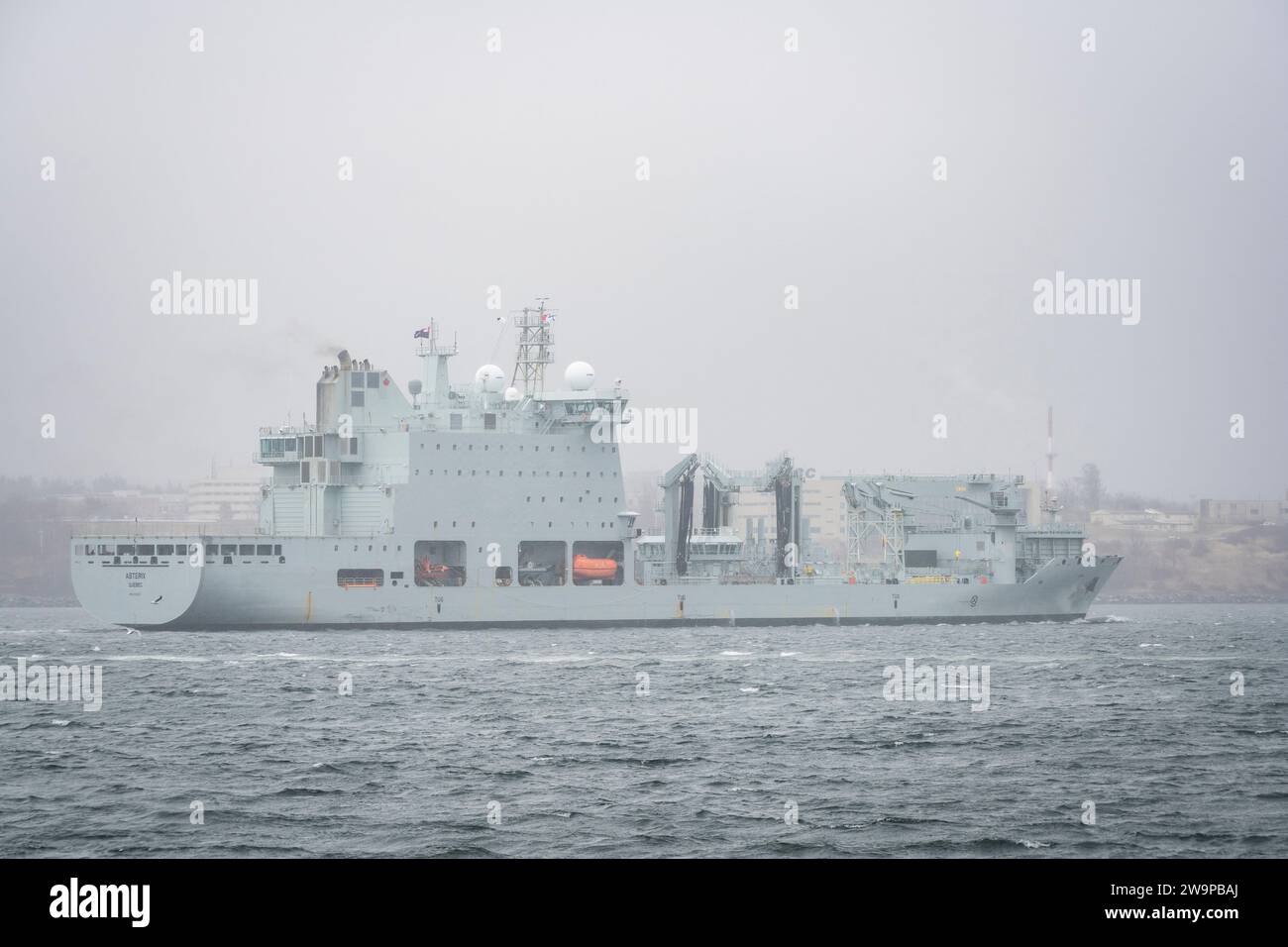 The Royal Canadian Navy's interim replenishment vessel MV Asterix ...