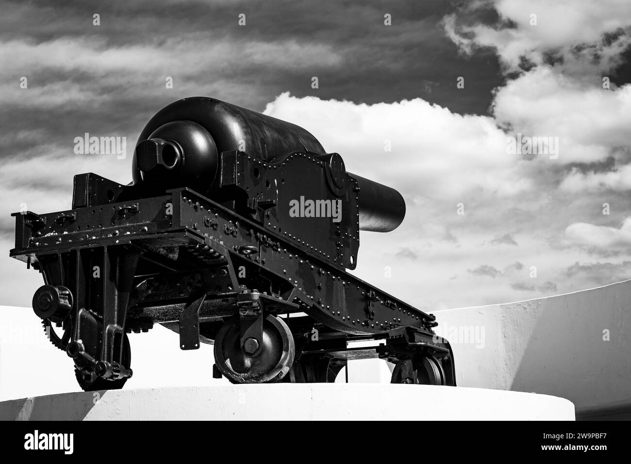 Old British artillery pieces on display in a historic fort at York ...