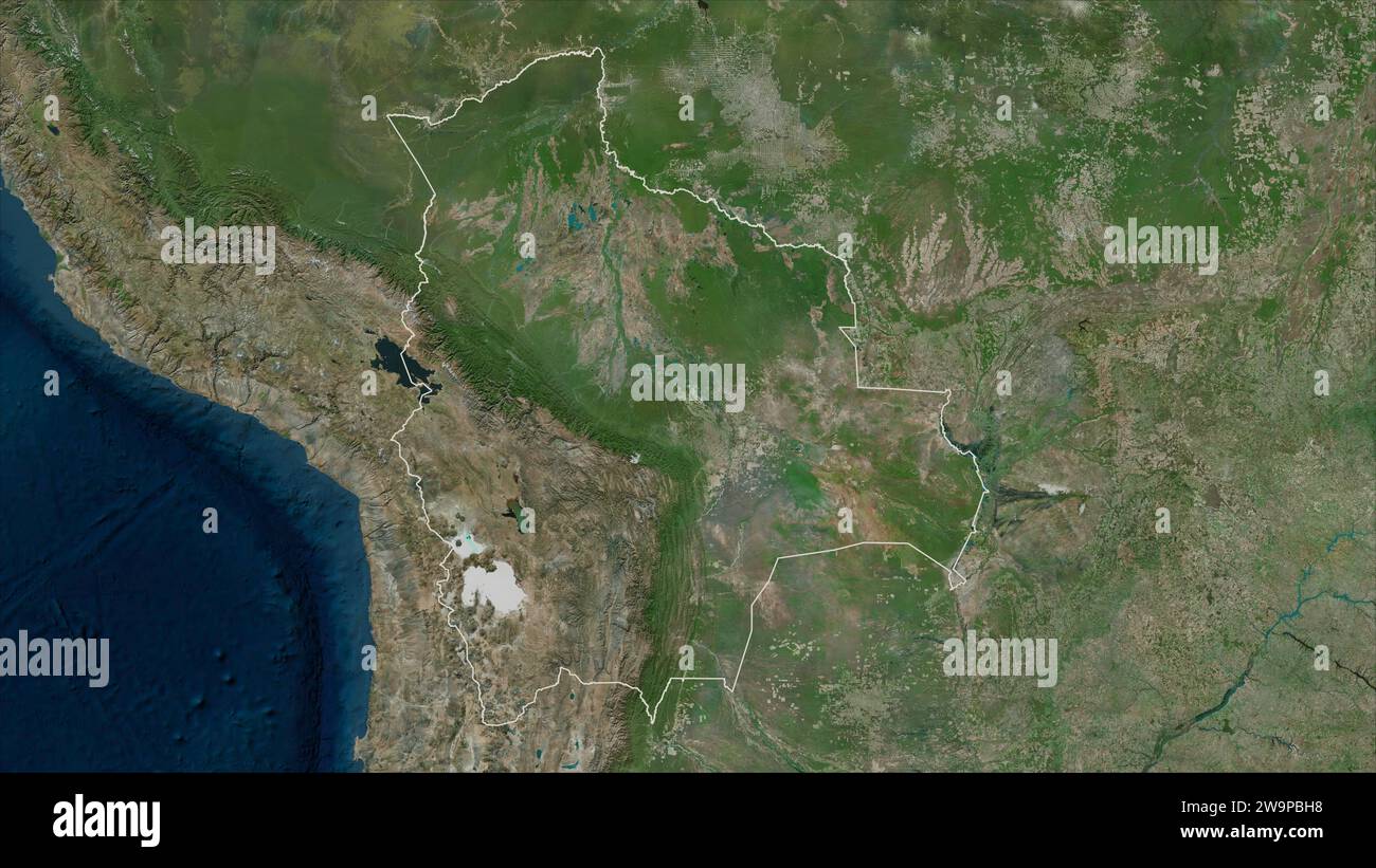 Bolivia outlined on a high resolution satellite map Stock Photo - Alamy
