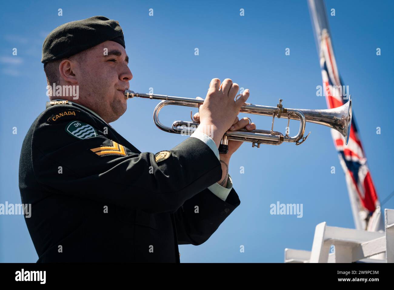 Preserved Flower-class corvette HMCS Sackville participates in a ...