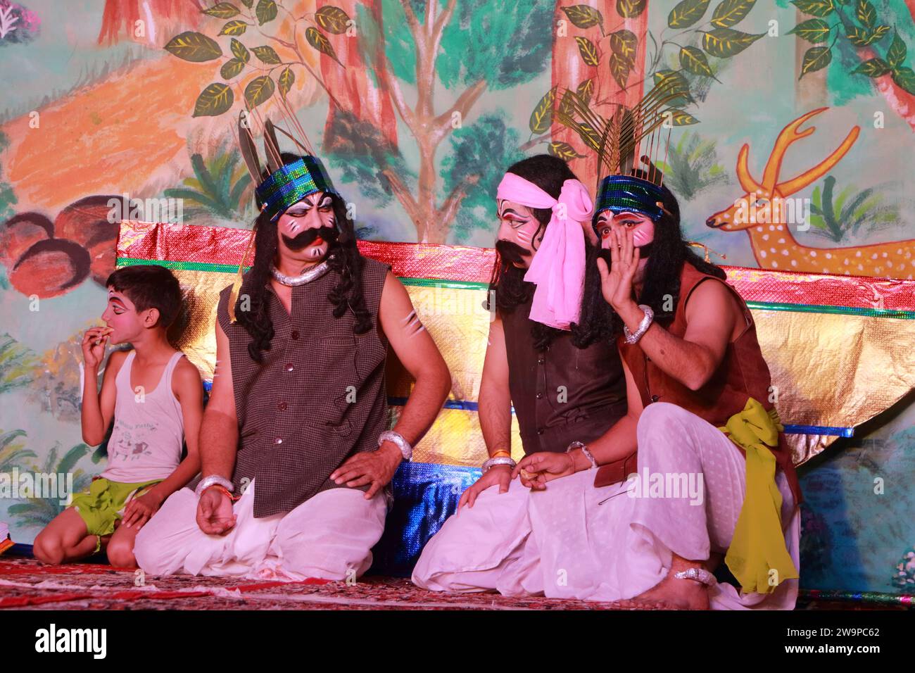 An artist playing the role of Kevat character during Ramlila staging ...