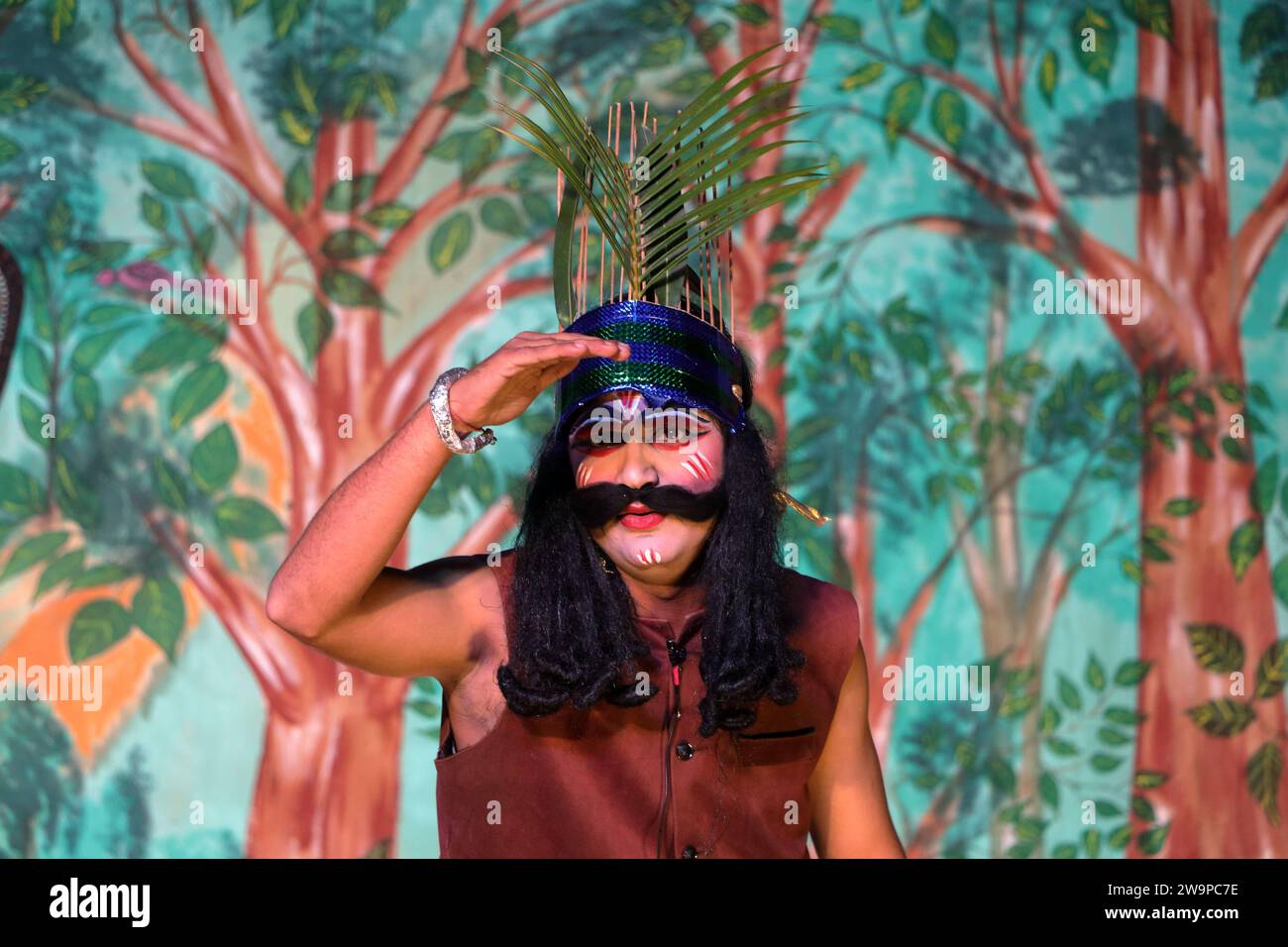 An artist playing the role of Kevat character during Ramlila staging ...