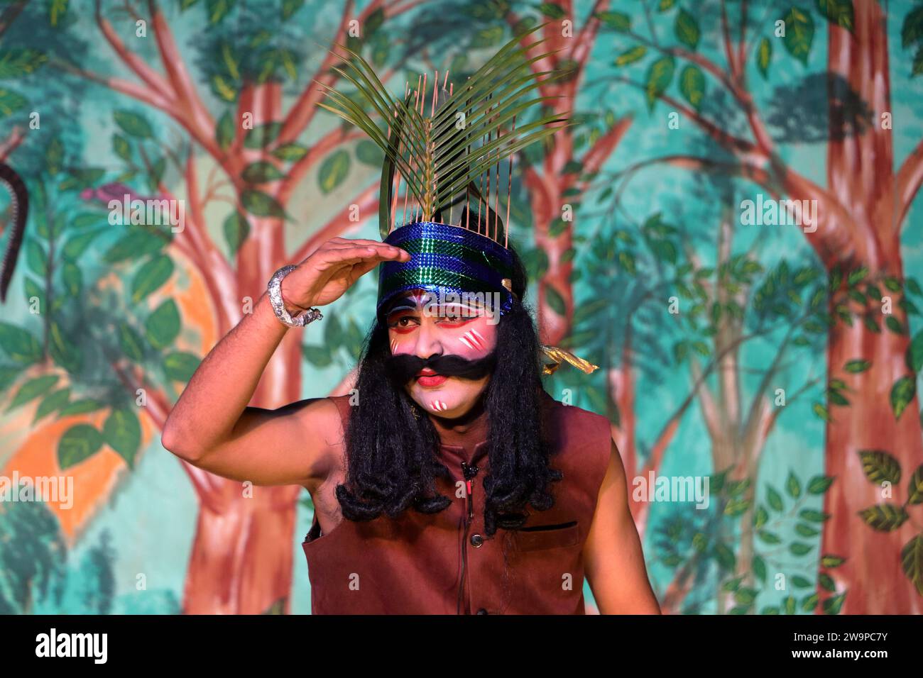 An artist playing the role of Kevat character during Ramlila staging ...