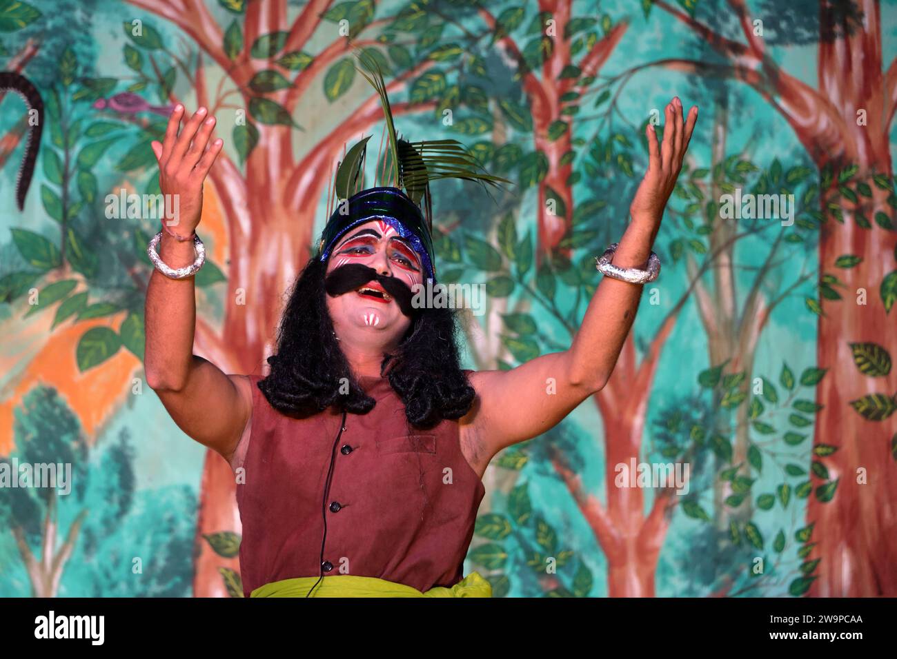 An artist playing the role of Kevat character during Ramlila staging ...