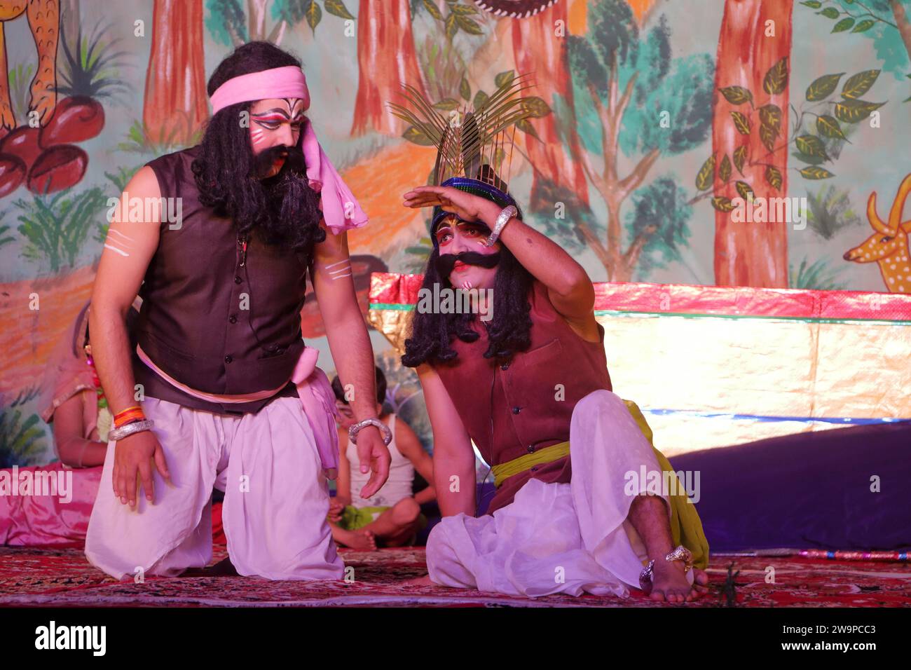 An artist playing the role of Kevat character during Ramlila staging ...