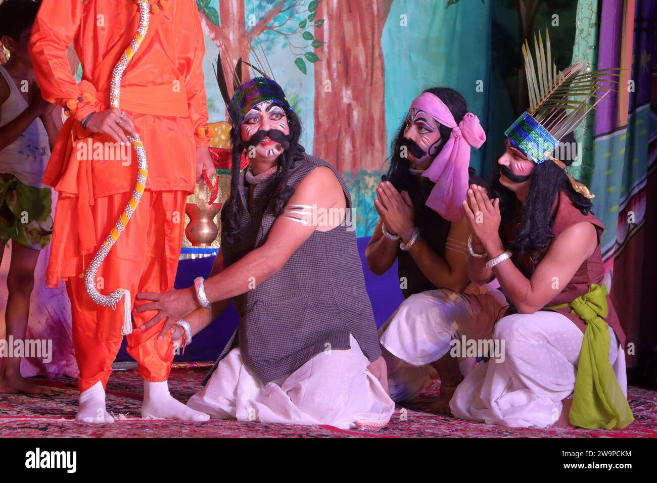 An artist playing the role of Kevat character during Ramlila staging ...