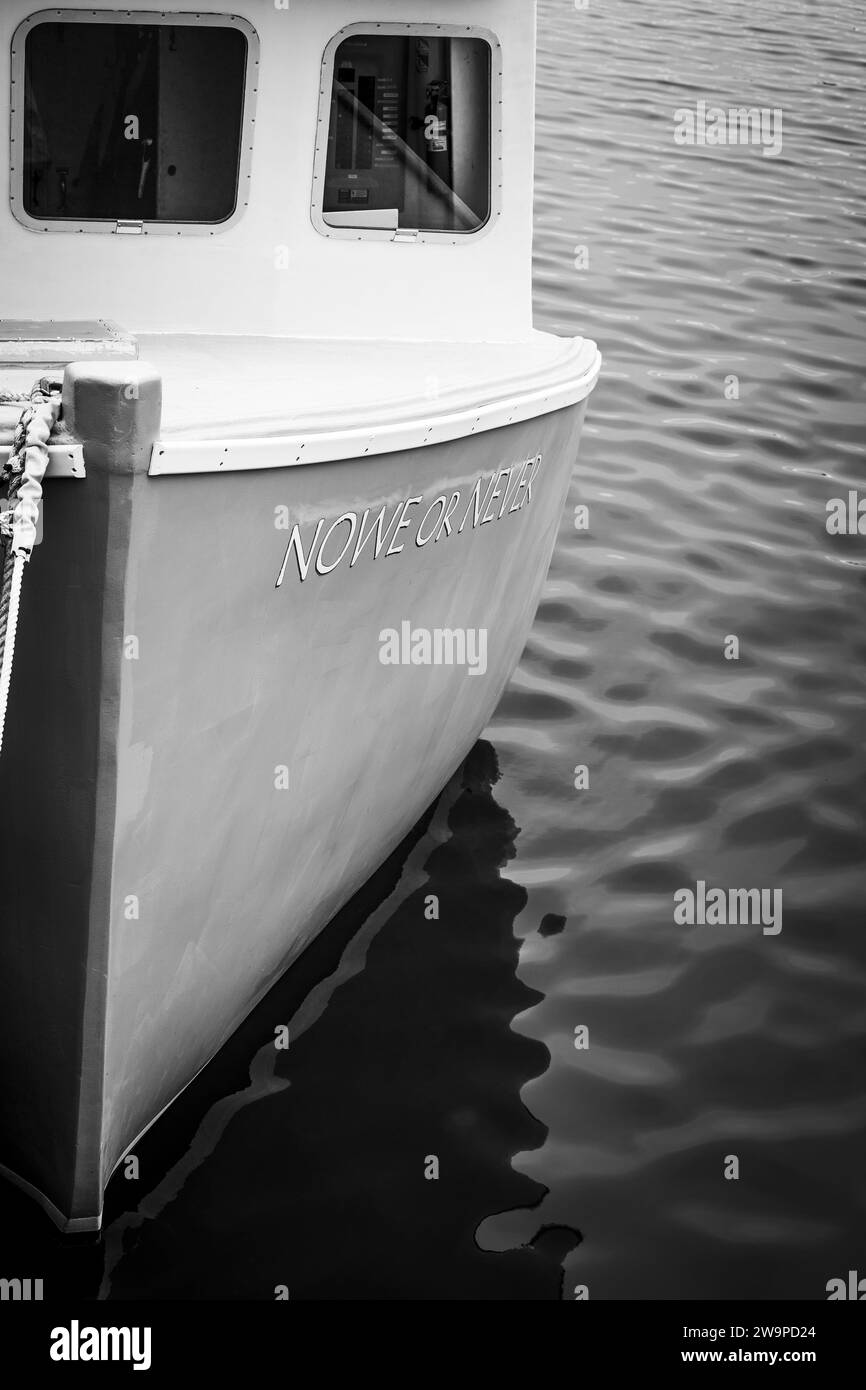 Cape Island-style fishing boat on rippled water Stock Photo - Alamy