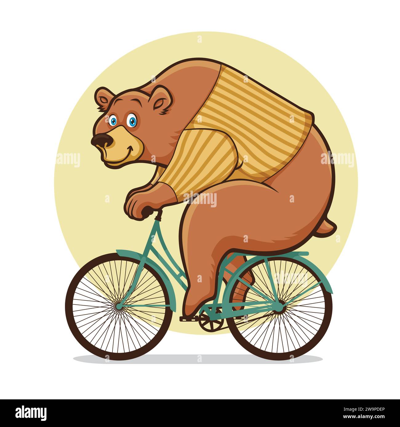 Funny Bear Ridding Bicycle Vector Design Stock Vector Image & Art - Alamy