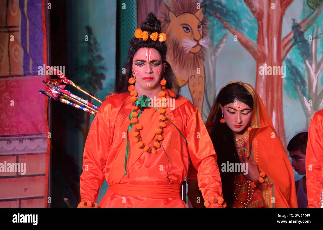 Artist giving thier performance during Ramlila staging Stock Photo - Alamy