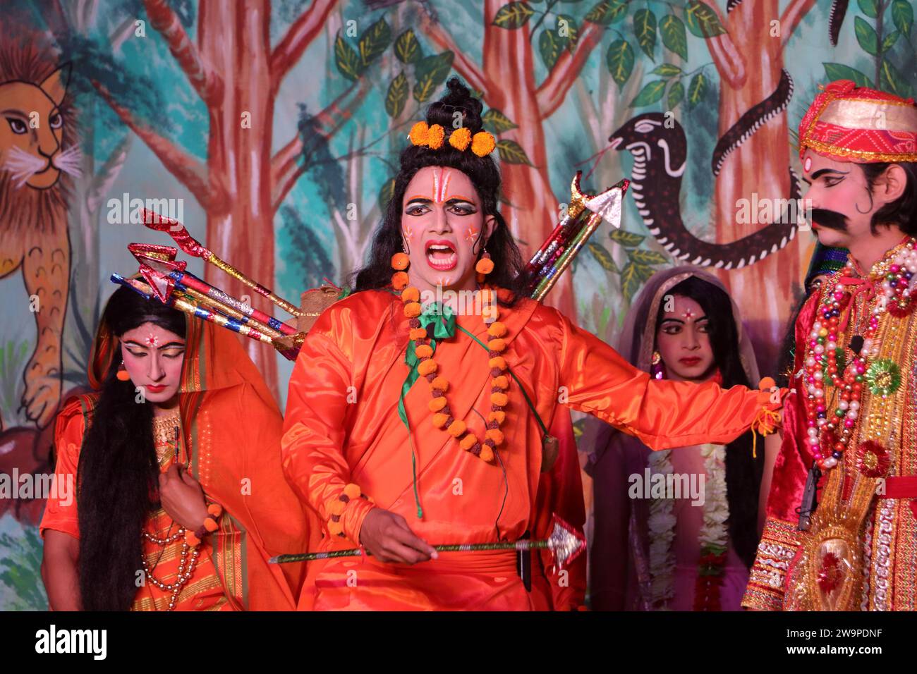 Artist giving thier performance during Ramlila staging Stock Photo - Alamy