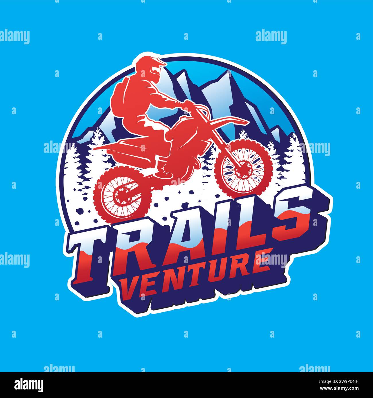 Moto Cross Trails Adventure Mascot Logo Design Stock Vector Image & Art ...