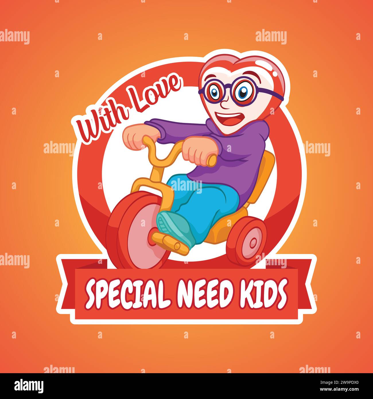 Special Need Kids Mascot Logo Design Stock Vector Image & Art - Alamy