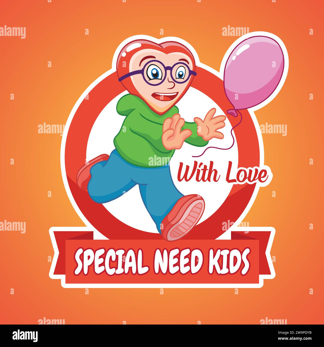 Special Need Kids Mascot Vector Design Stock Vector Image & Art - Alamy