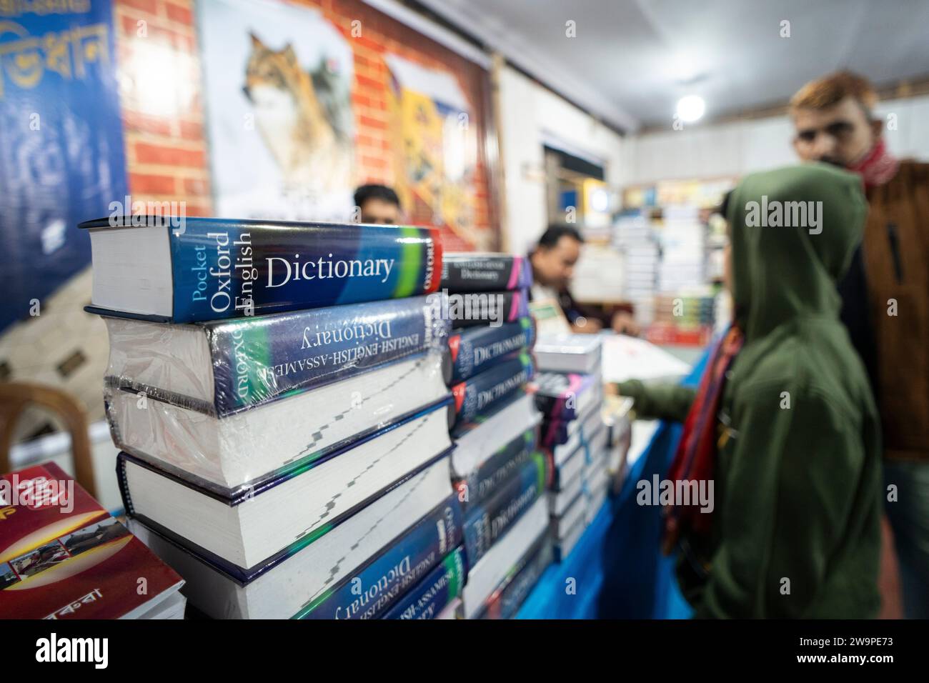 Book readers browsing books at a stall during Assam Book Fair, in ...