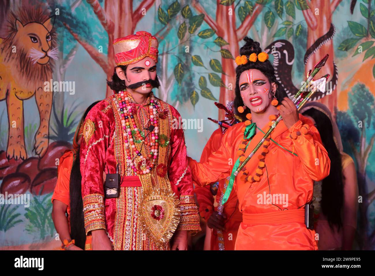 Artist giving thier performance during Ramlila staging Stock Photo - Alamy