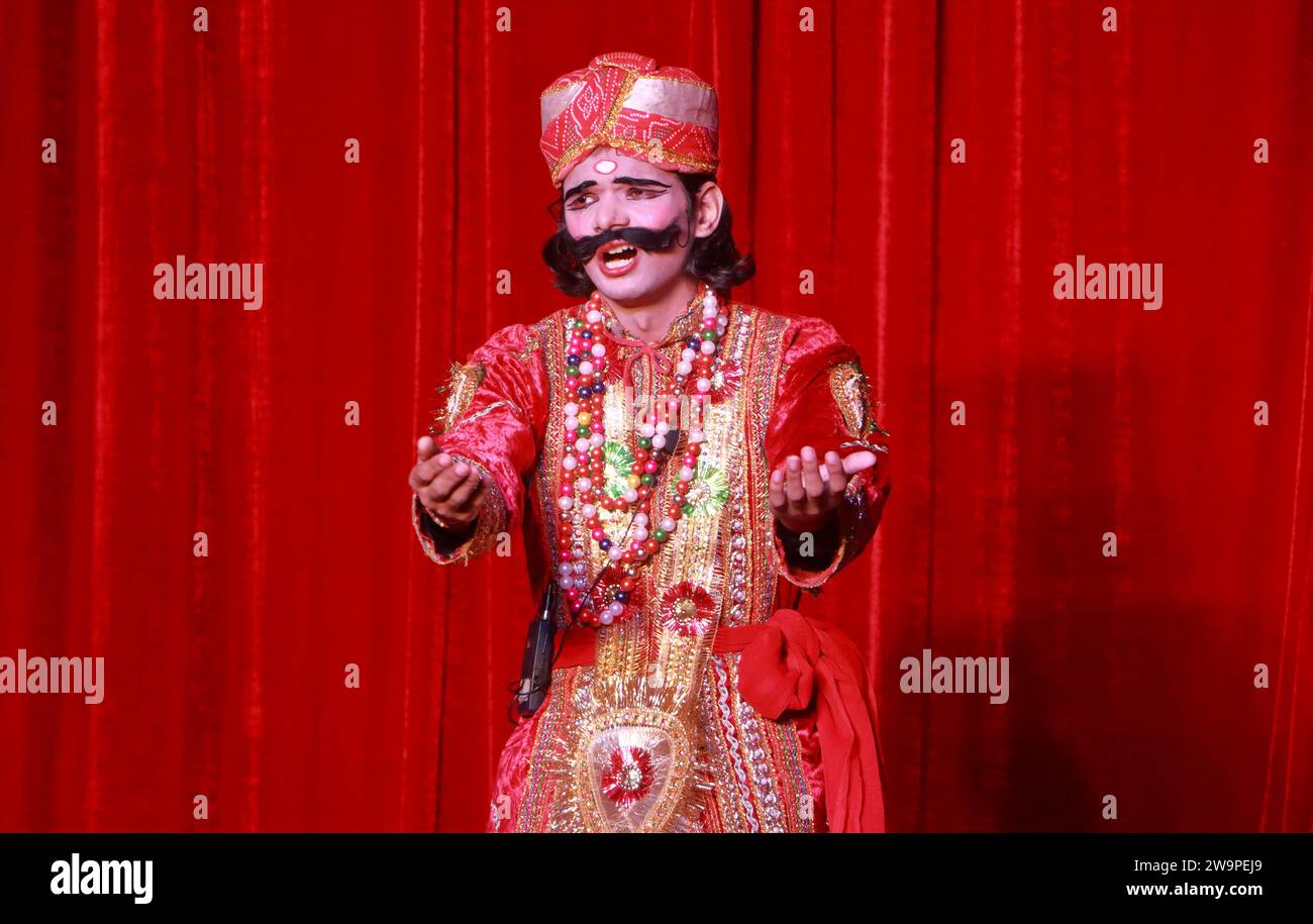 An artist playing the role of Kevat character during Ramlila staging ...