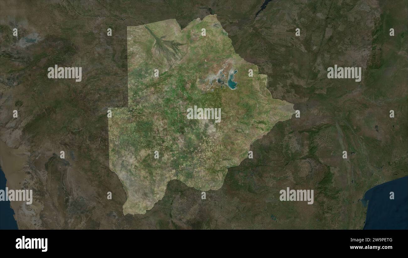 Botswana highlighted on a high resolution satellite map Stock Photo - Alamy