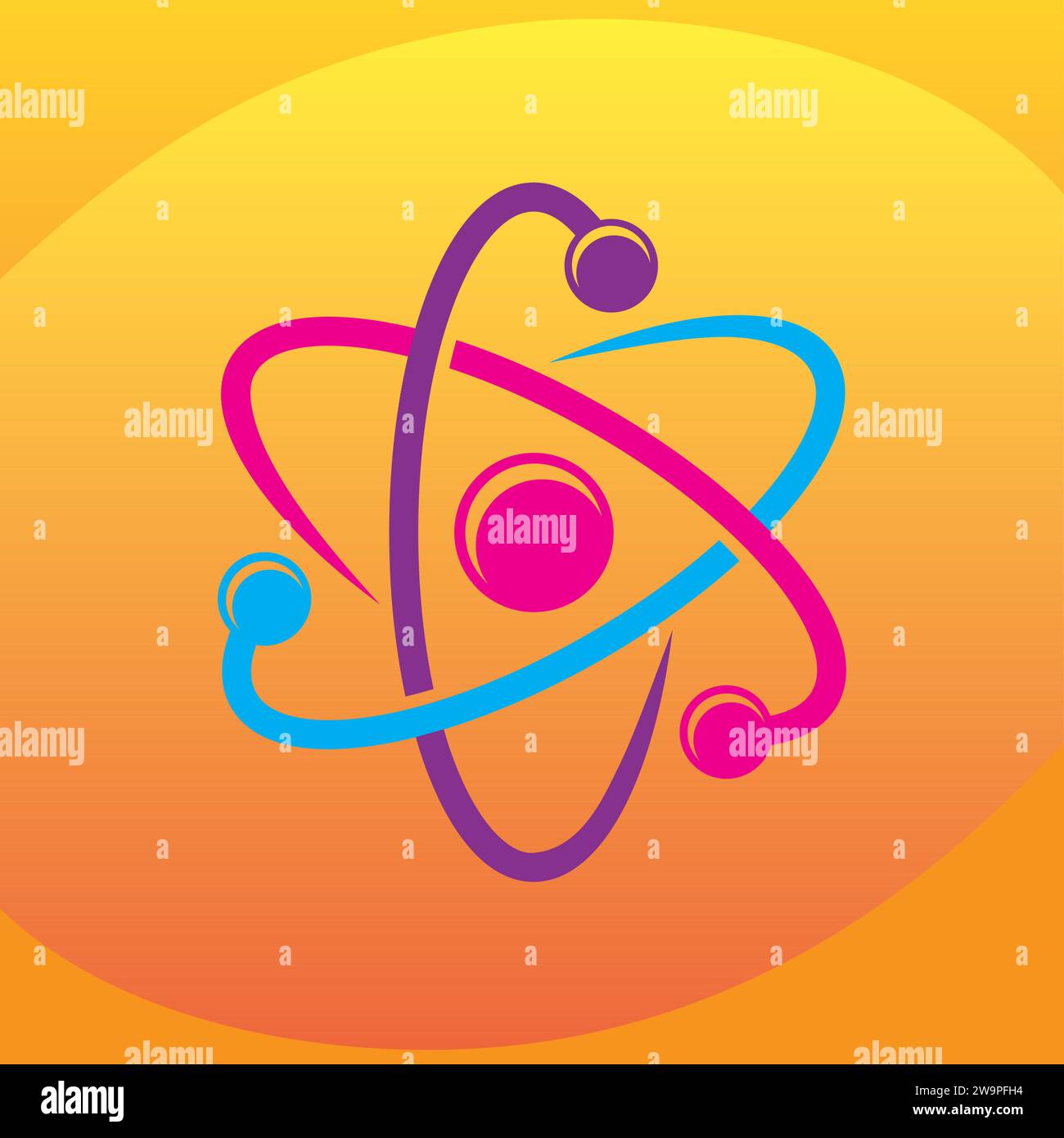 Atom Illustration Symbol Full Color Design Stock Vector Image & Art - Alamy