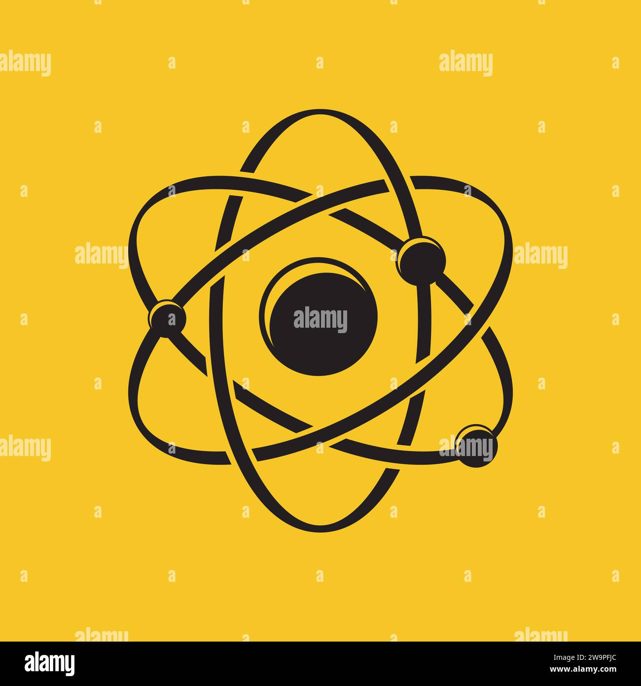 Atom Symbol Sign Black White Icon Design Stock Vector Image & Art - Alamy