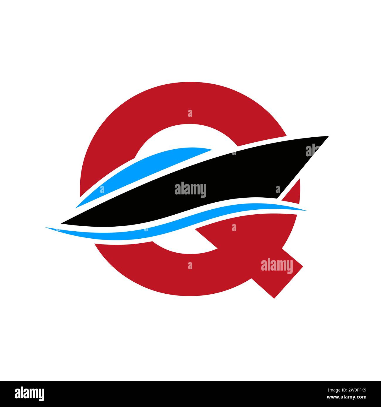 Initial Ship Logo On Letter Q, Navy Sign With Boat Symbol Vector ...