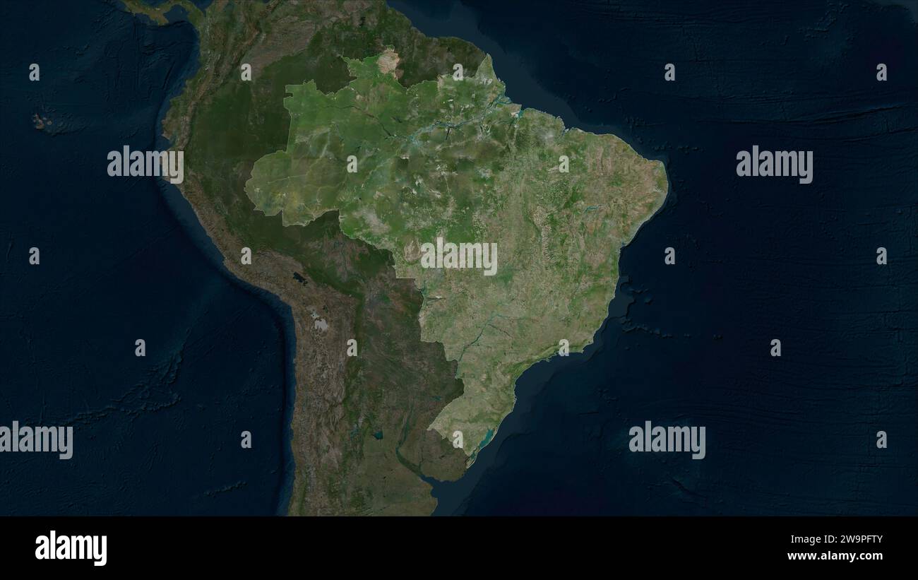 Brazil highlighted on a high resolution satellite map Stock Photo - Alamy