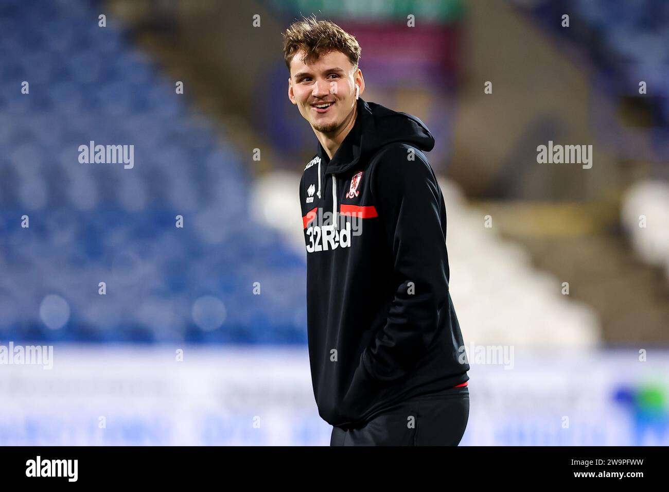 Huddersfield, UK. 29th Dec, 2023. Rav van den Berg #3 of Middlesbrough ...