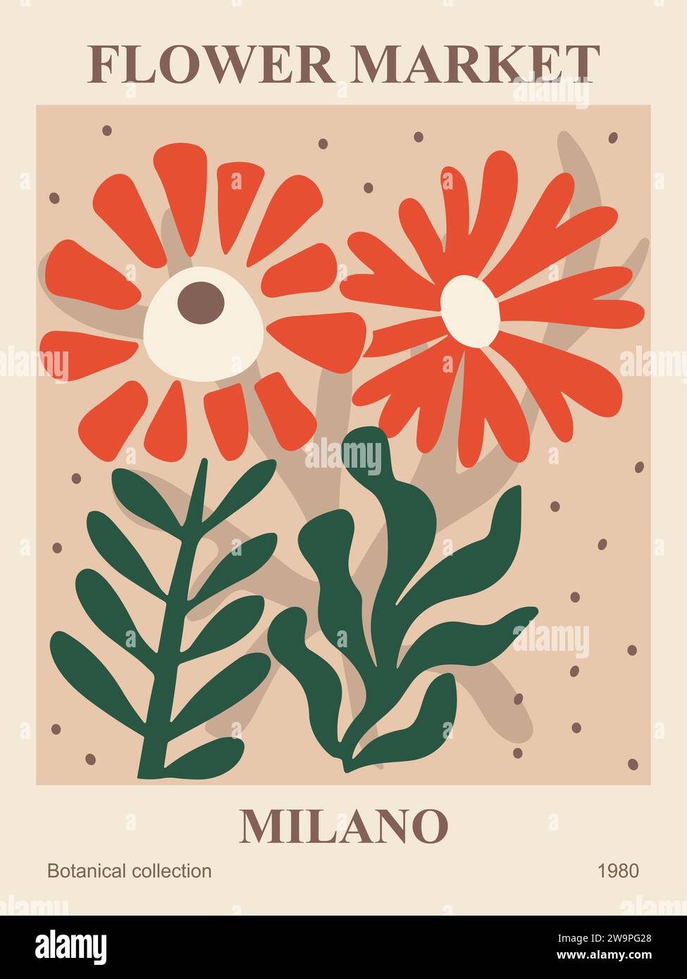 Abstract Flower Market Milano poster vector art Stock Vector Image ...