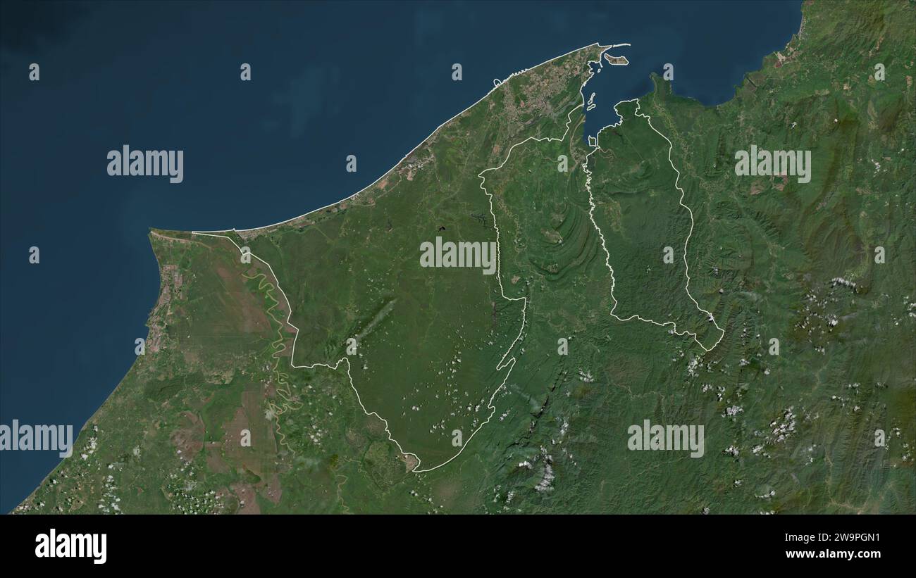 Brunei outlined on a high resolution satellite map Stock Photo - Alamy