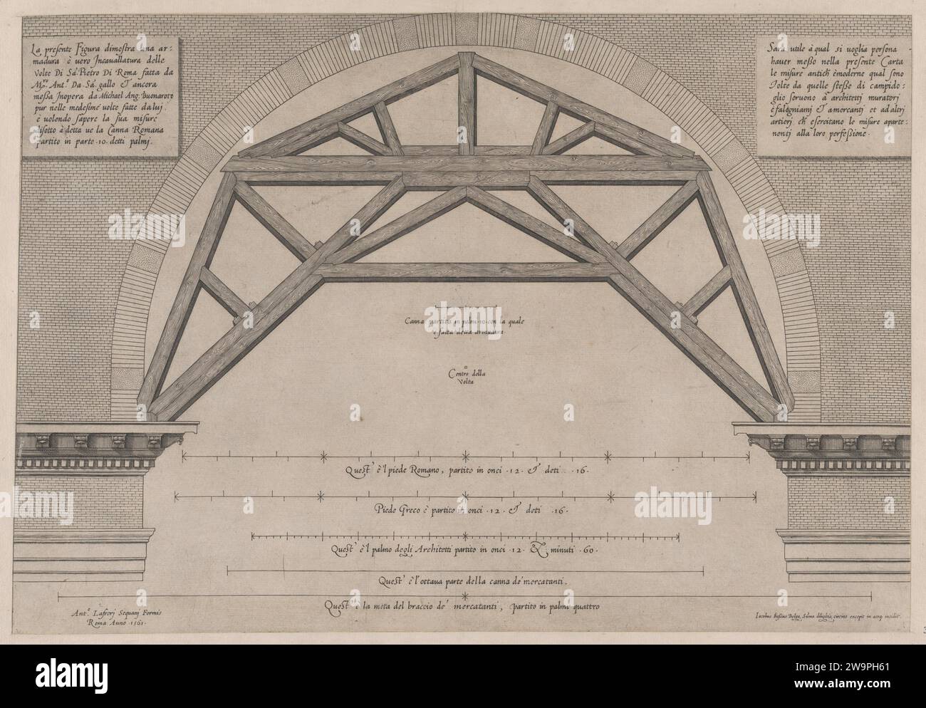 Wooden Framework to Support Arches in a Building, from "Speculum ...