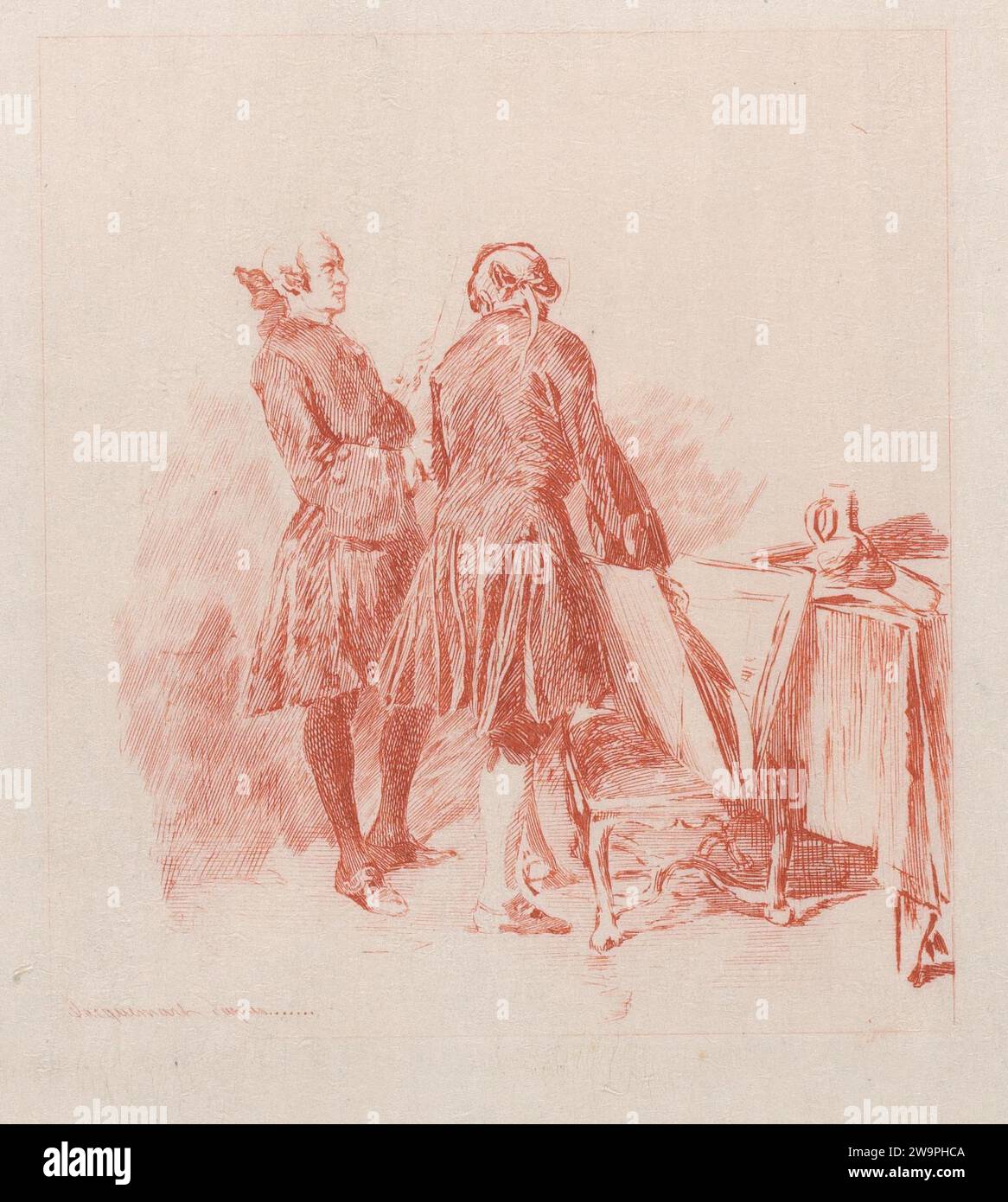 The Print Enthusiast, after a drawing by Meissonier 1963 by Ernest ...