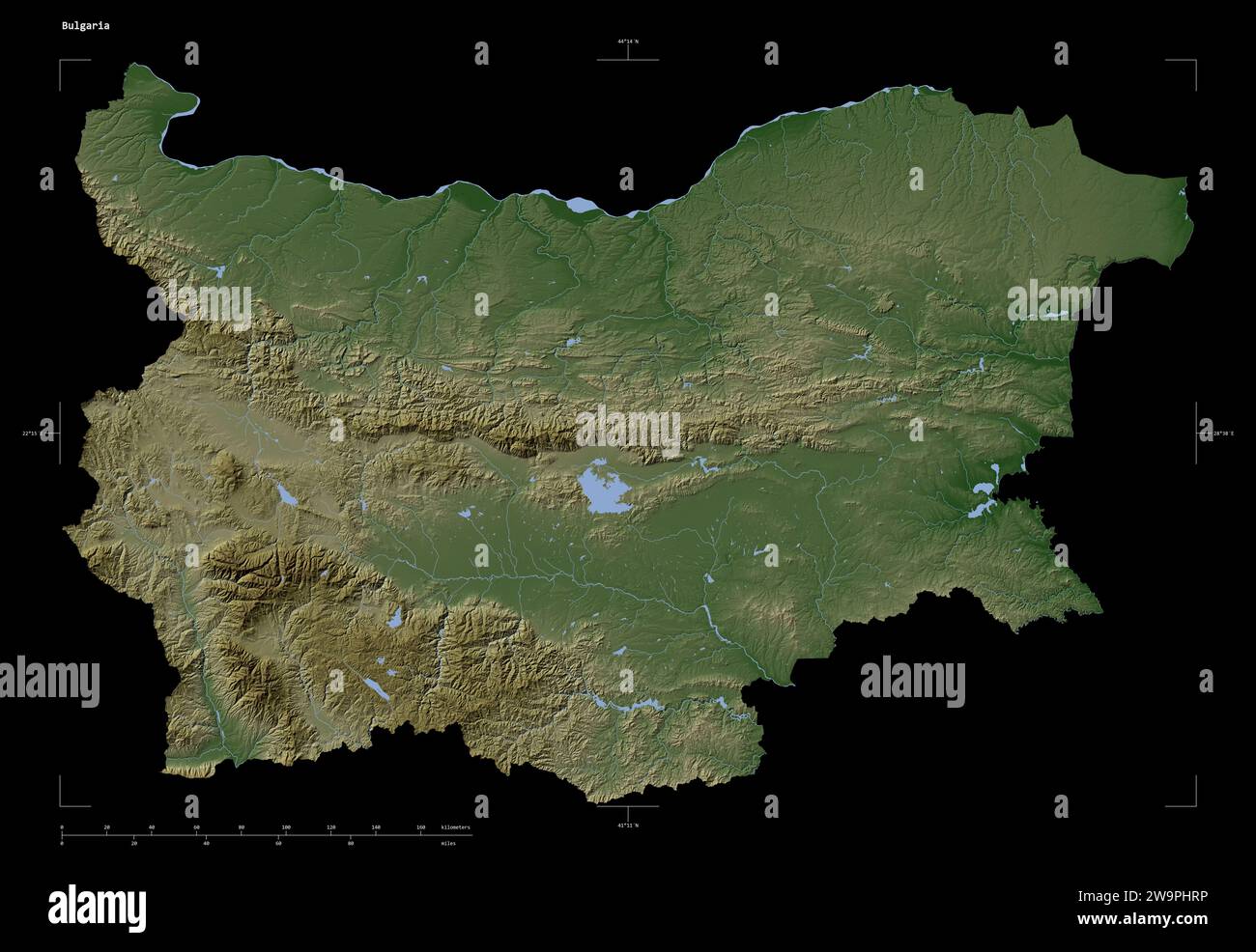 Shape of a Pale colored elevation map with lakes and rivers of the ...